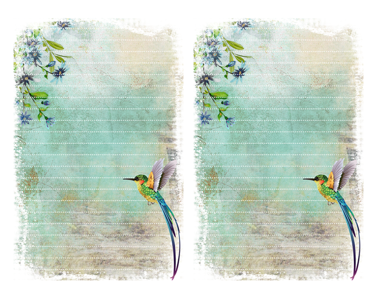 Printable Hummingbird Stationery – Pen Pal Papers – CuteCrafting